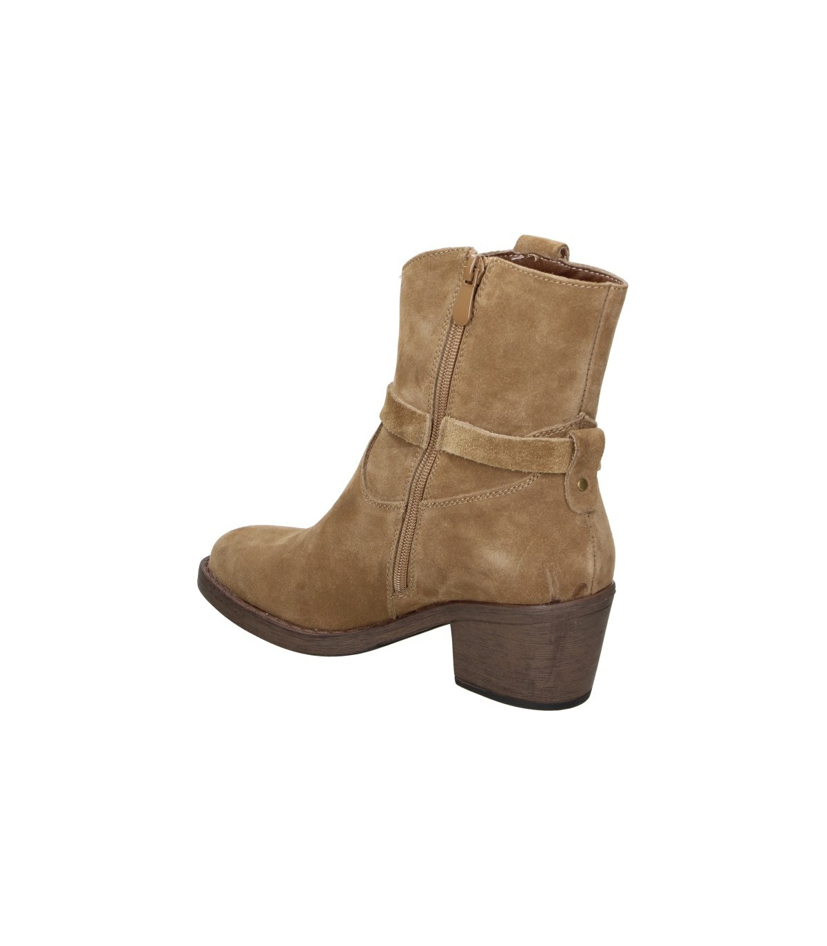 Botines Cowboy de Tacón EVA PARIS Camel en Megacalzado